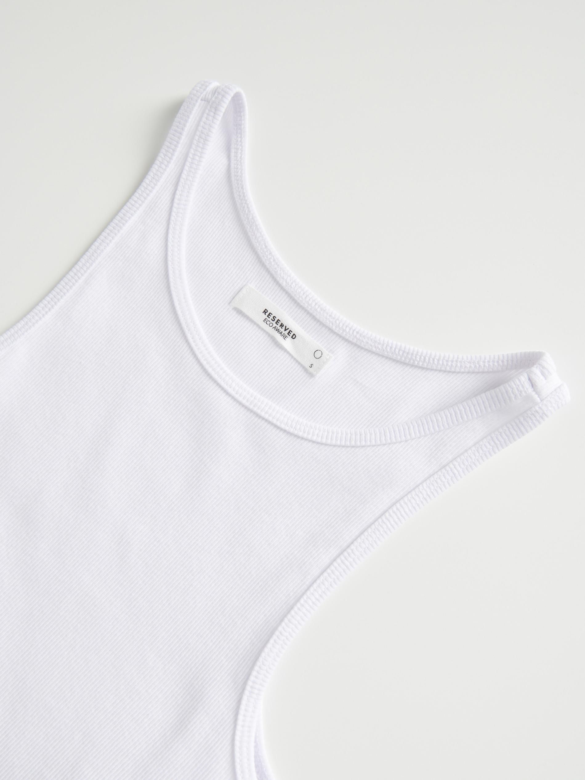 Reserved - Crop top z prążkowanej dzianiny - Biały - Ceny i opinie ...