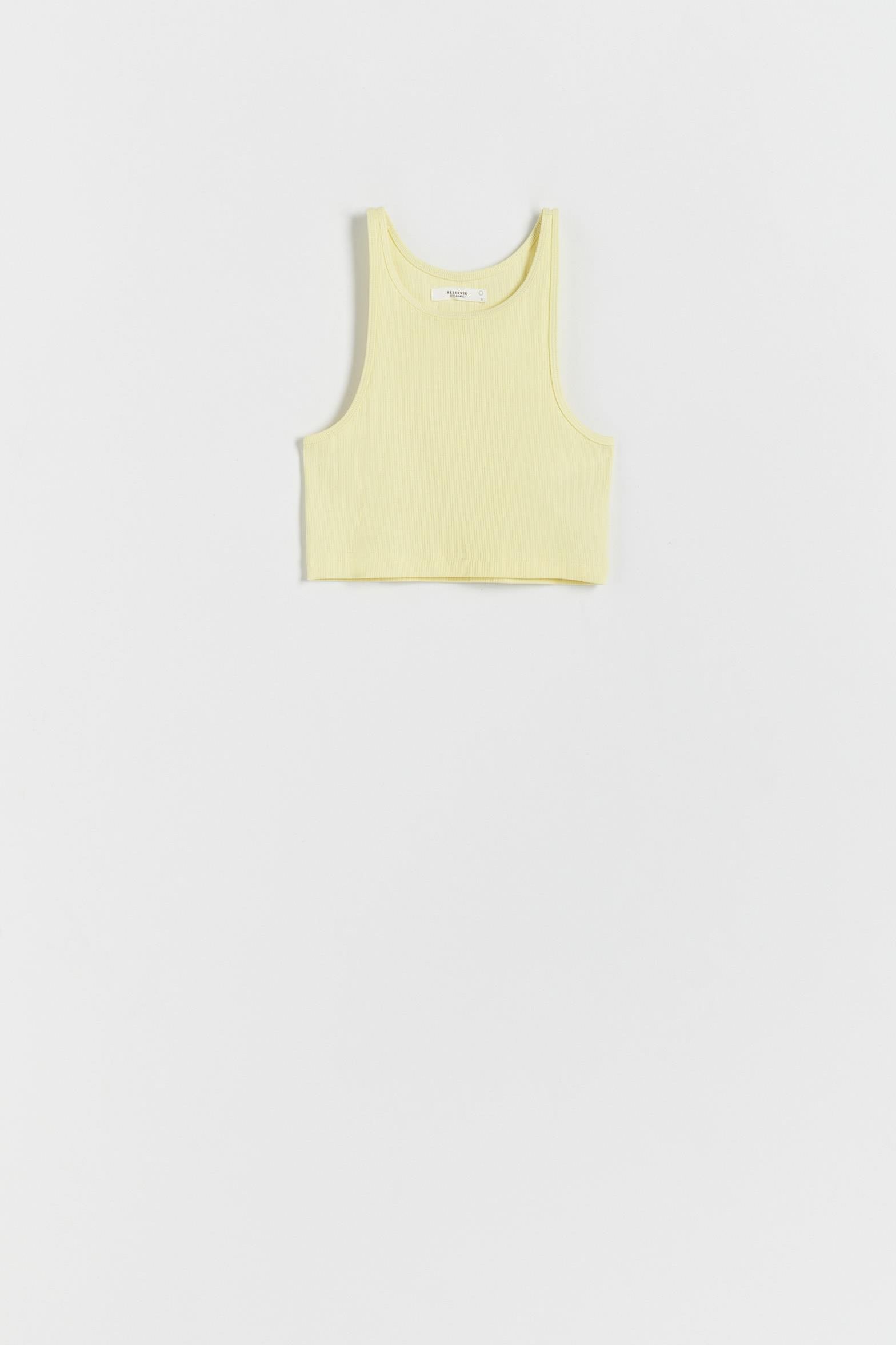 Reserved - Crop top z prążkowanej dzianiny - Żółty - Ceny i opinie ...