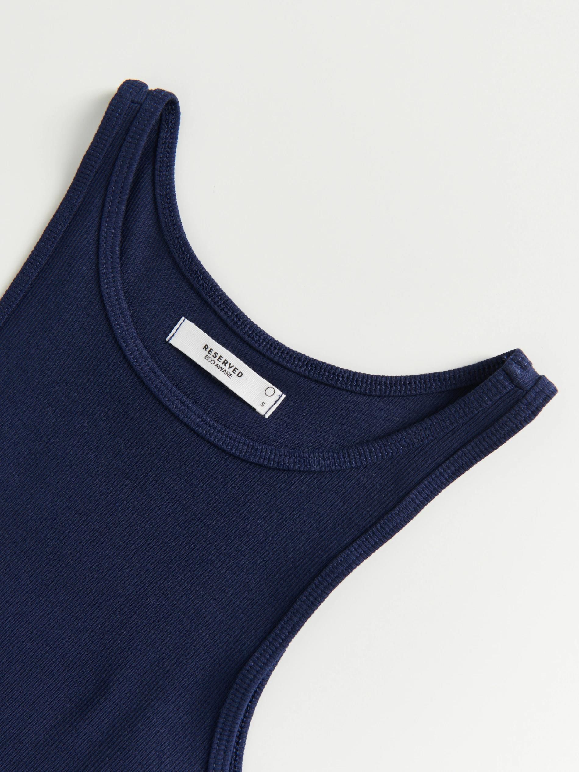 Reserved - Crop top z prążkowanej dzianiny - Granatowy - Ceny i opinie ...