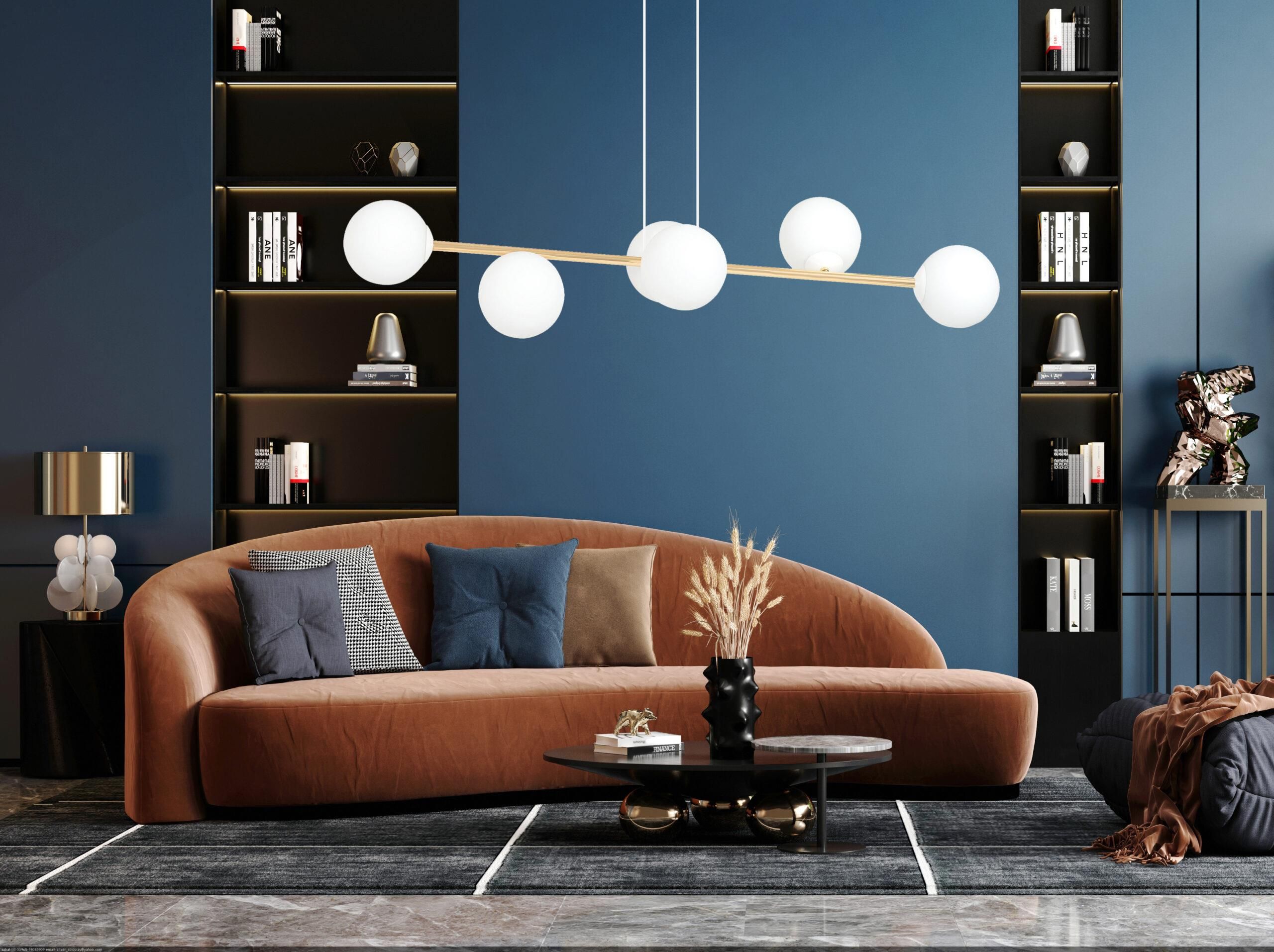 Emibig Żyrandol Esfera 6 Wh/Gold 1242/6 Lampa Wisząca Złota Klosze Kule ...