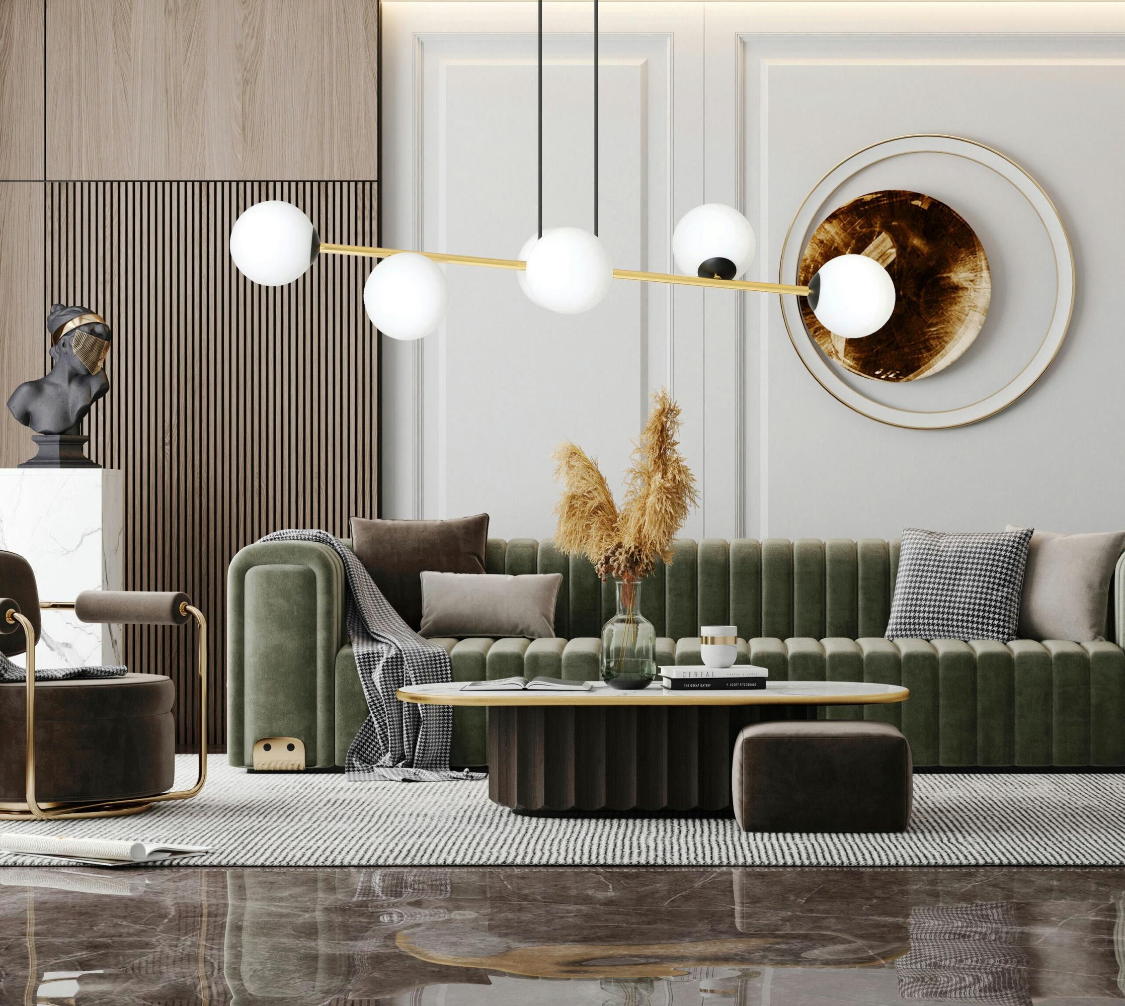 Emibig Żyrandol Esfera 6 Wh/Gold 1242/6 Lampa Wisząca Złota Klosze Kule ...