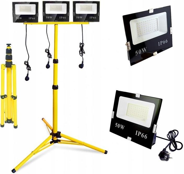 Lampa warsztatowa Focus Naświetlacz Halogen Lampa Led 3X50W Statyw ...
