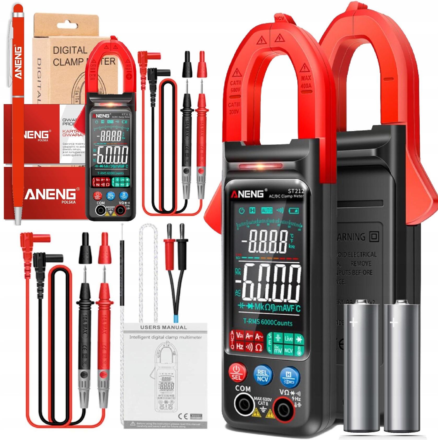 Aneng Multimetr Cęgowy Lcd Led Automat St212 - Testery elektryczne ...