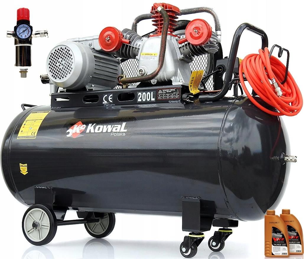 Kowal Polska Kompresor Olejowy 200L 230V Pompa Powietrza 14 Bar K15 ...