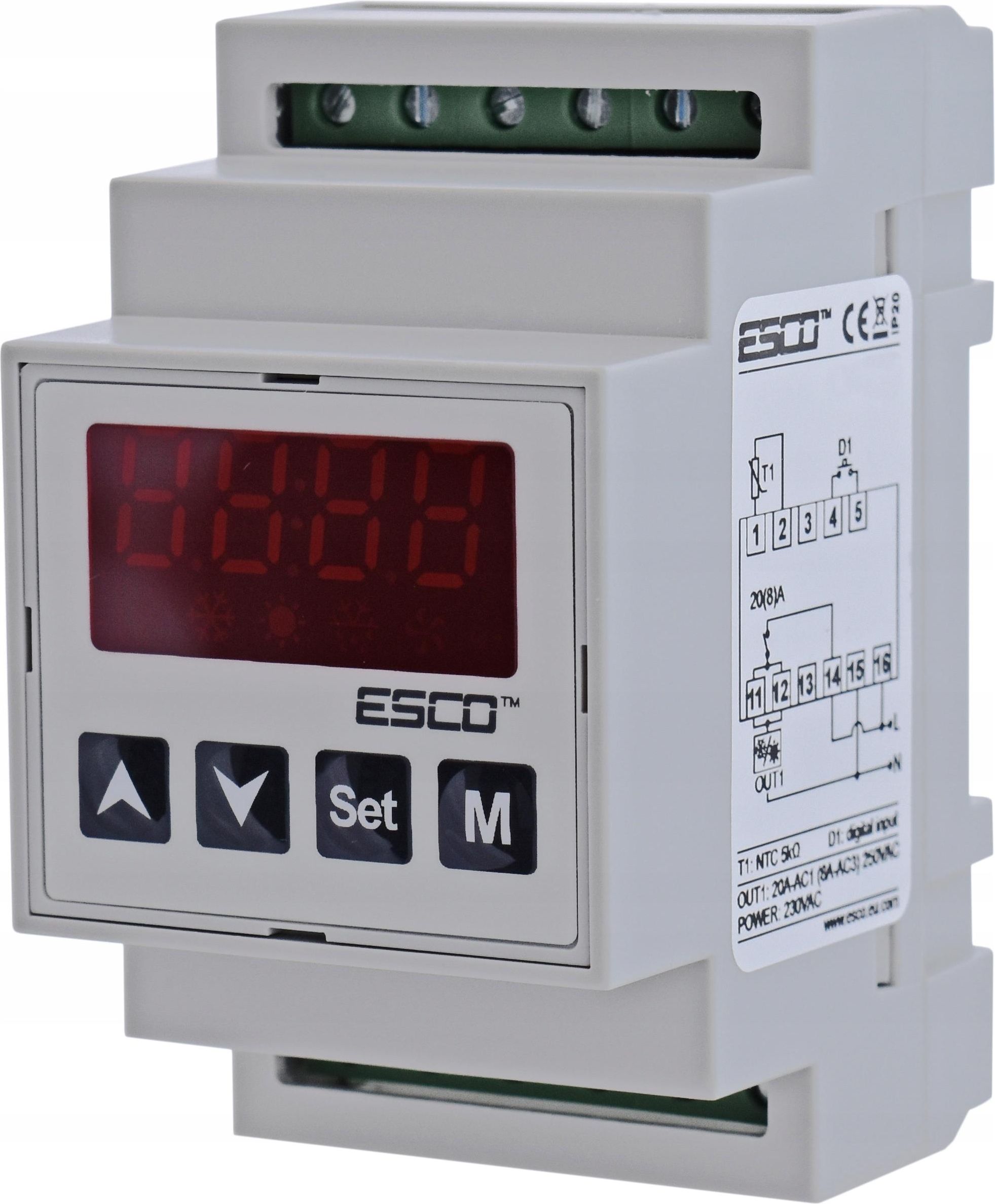 Esco Regulator Temperatury Na Szynę Din Termostat Pt100 PT10D - Opinie ...