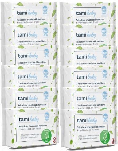 Tami Baby Chusteczki Nawilżane Tricellove Wodne 98% Wody 840szt ...