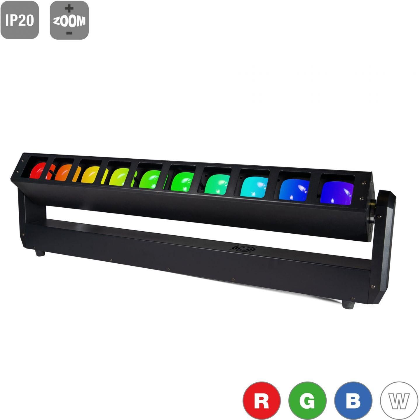 Flash LED MOVING HEAD BAR 10x40W RGBW 2 SECTIONS ZOOM 3,5°-55° 10 ...