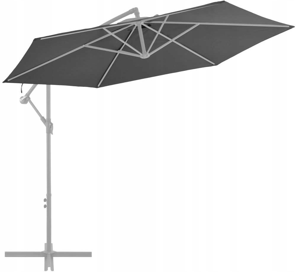 Parasol ogrodowy Zamienne Pokrycie Parasola Ogrodowego 300cm Antrac ...