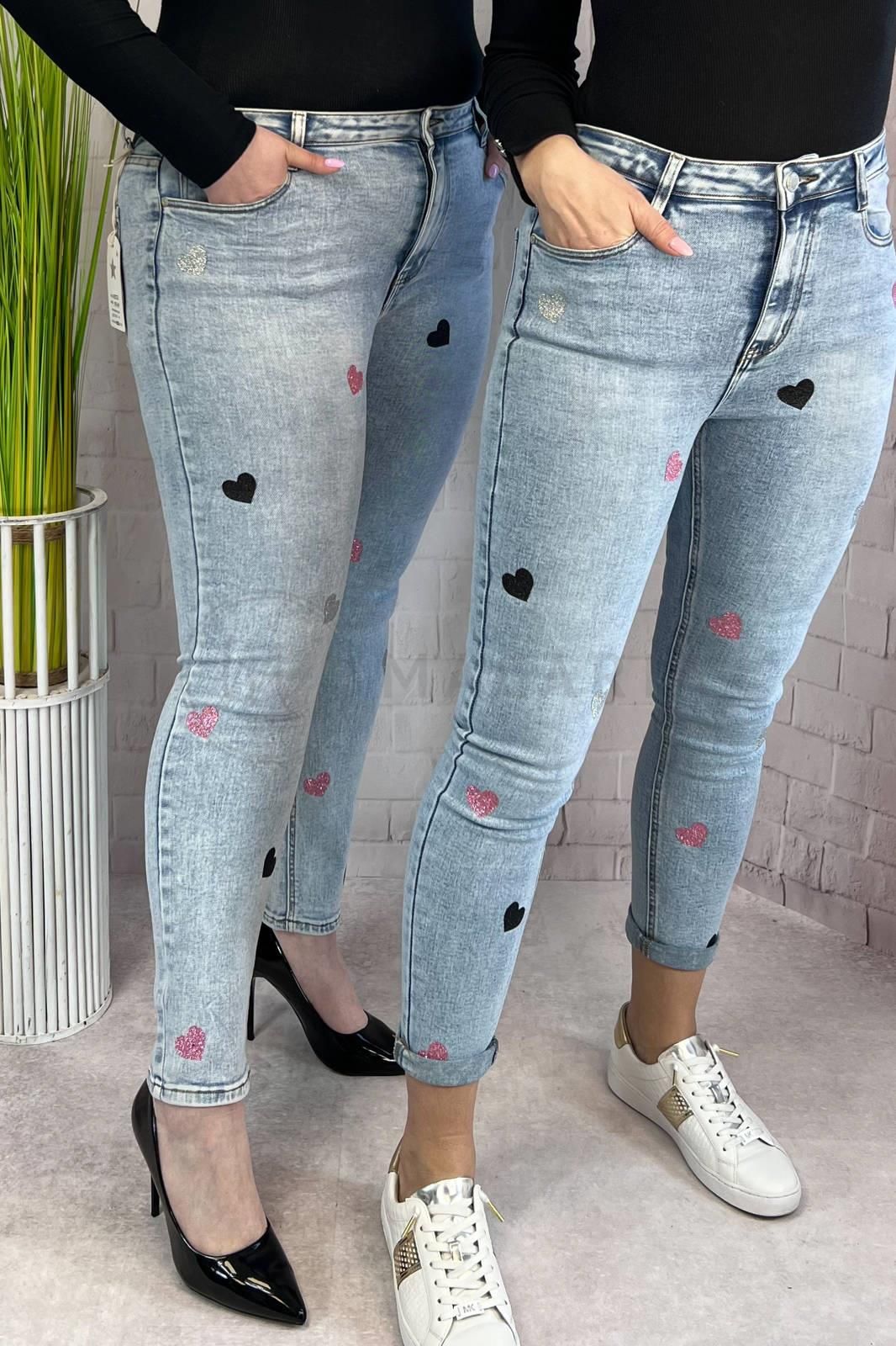 Denim Life Spodnie Jeansy Wysoki Stan Serce Niebieskie - Ceny i opinie ...