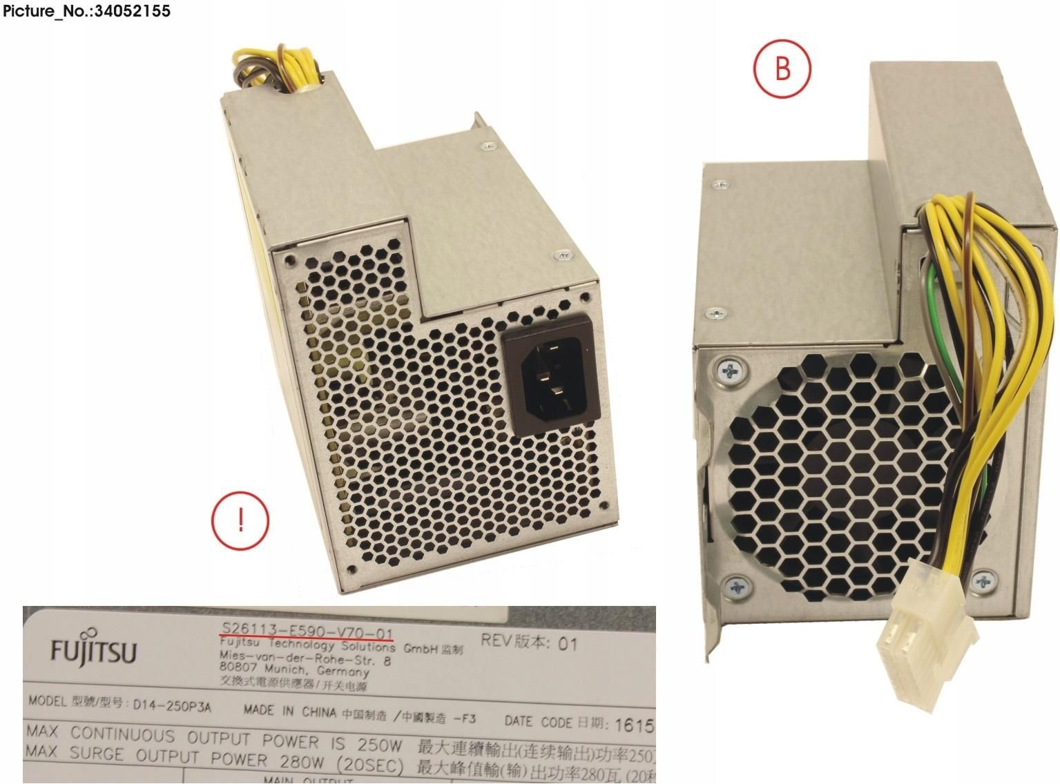 Zasilacz Fujitsu Zasilacz 250W 85+/E590-V70/ DPS-250AB (S26113E585V2001) - Opinie i ceny na Ceneo.pl