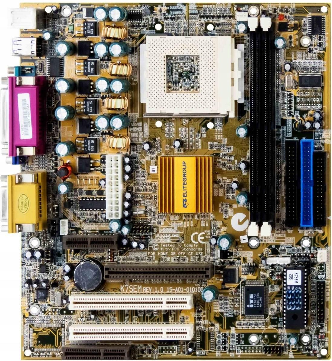 Podzespoły do laptopa Ecs Elitegroup Socket 462 Sdram microATX (K7SEM ...