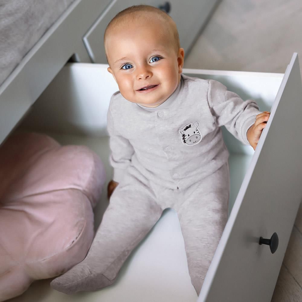 Eevi, pajac z niedrapkami, Baby Love szary 50 - Ceny i opinie - Ceneo.pl