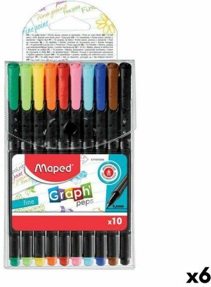 Maped Zestaw Markerów Graph´Peps Wielokolorowy 10 Części (6 Sztuk ...