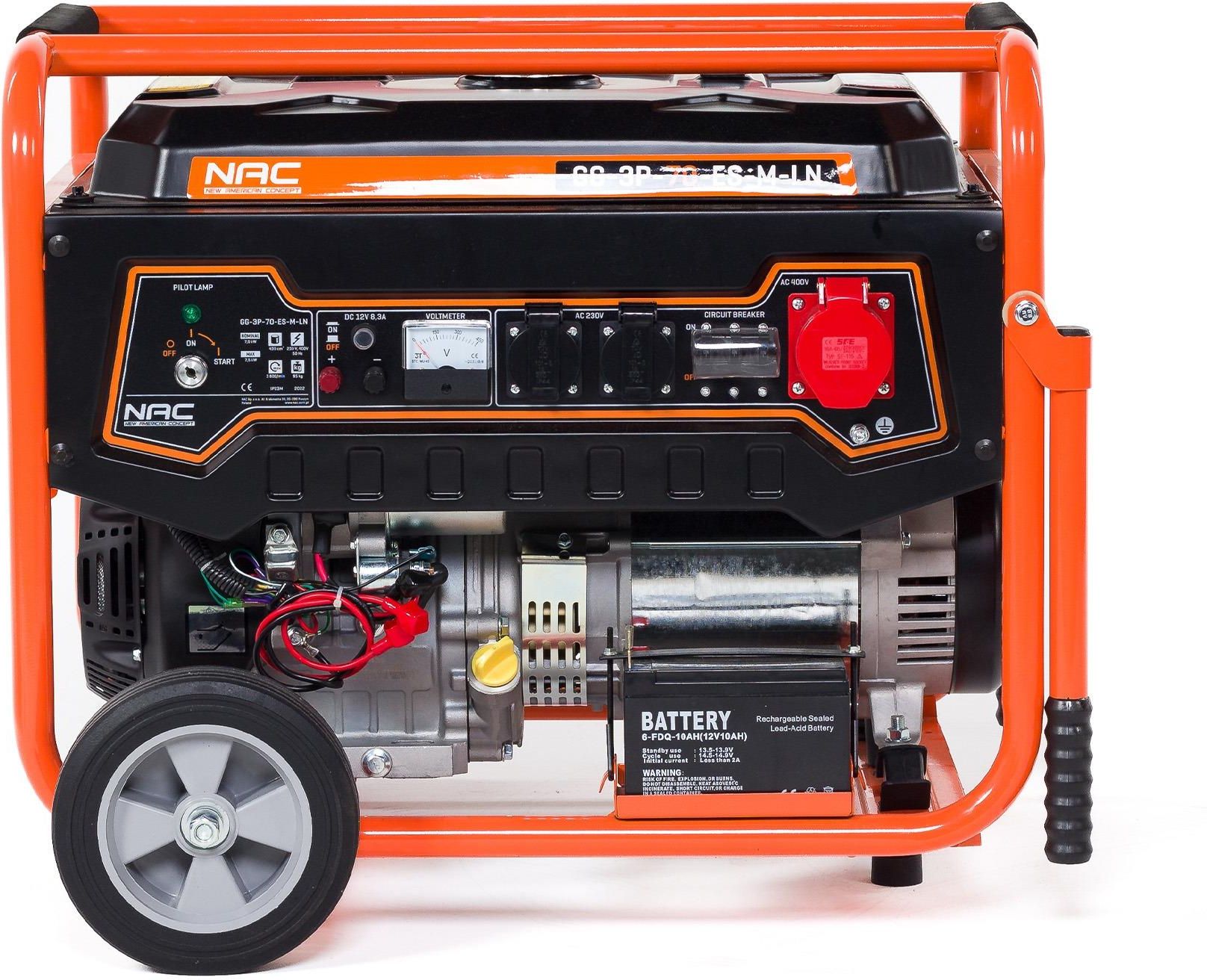Generator prądu Agregat prądotwórczy NAC GG-3P-70-ES-M-LN 7,5kW z ...