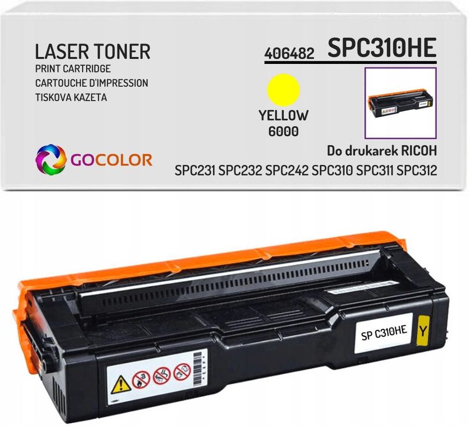 Gocolor Toner SPC310HE do Ricoh SPC231 SPC232 SPC242 Yello (ERI82 ...