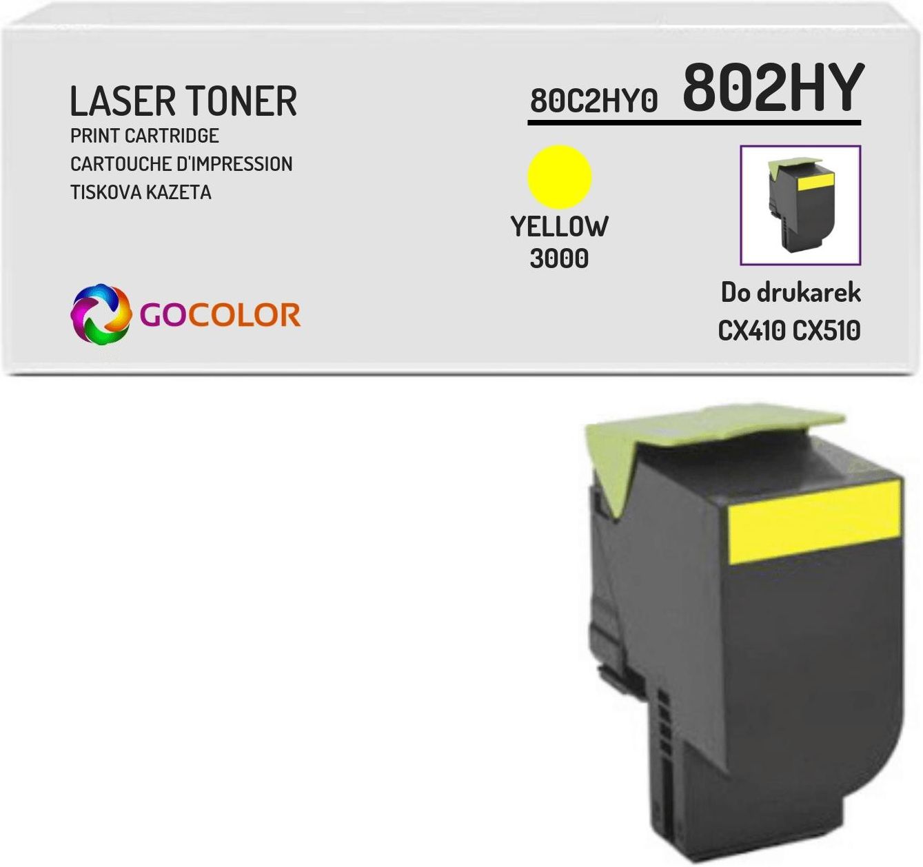 Gocolor Nowy Toner 80C2HY0 do Lexmark CX410 CX510 Yellow (ELE844 ...