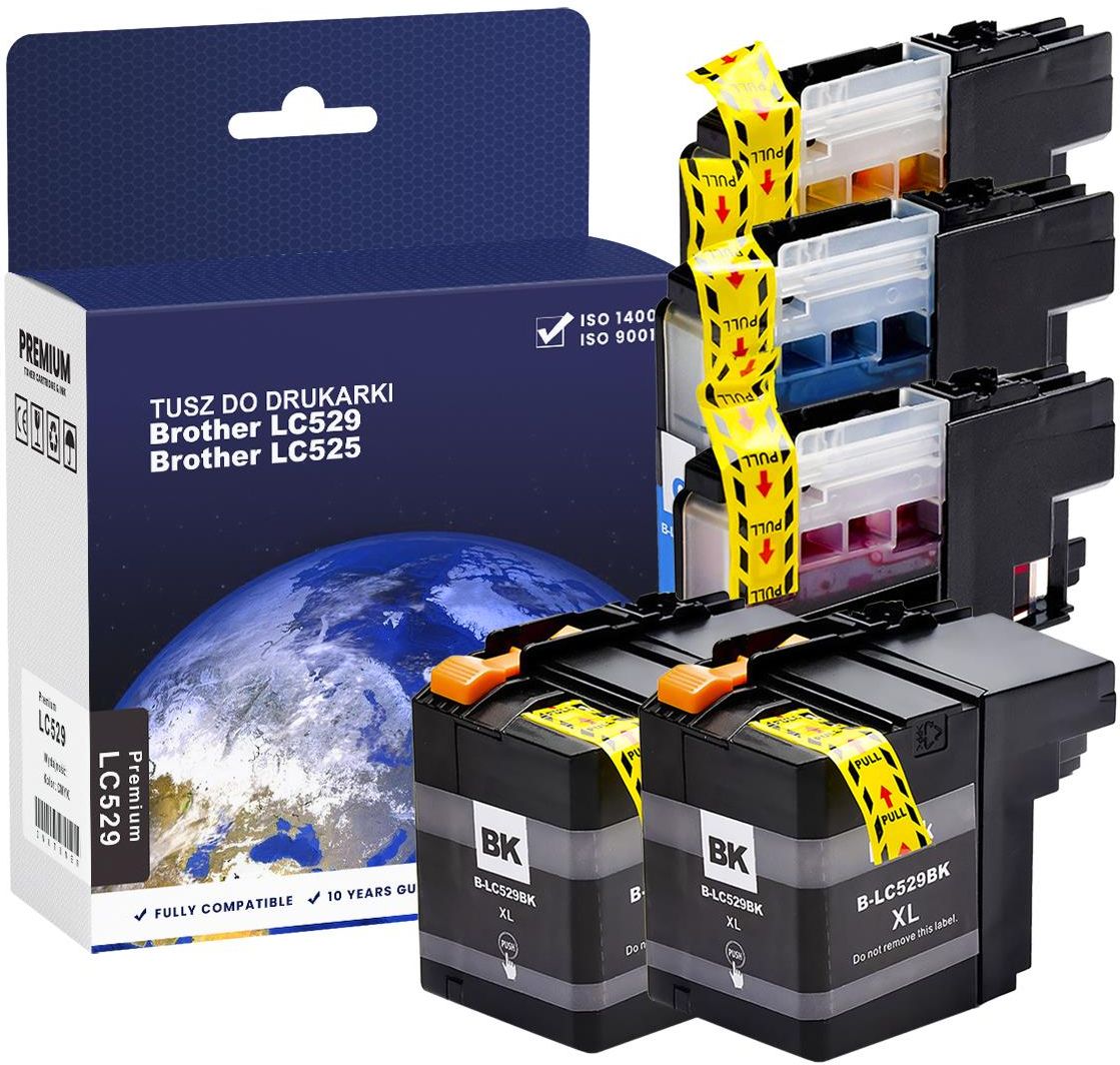 Tusz Raptor 5x Tusz do Drukarki Brother LC529 LC525 DCP-J100 (DODRUKARKIBROTHERLC525LC529) do ...