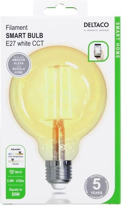 Deltaco Żarówka Światła Led Smart Home Sh-Lfe27G95 - Filament Light ...