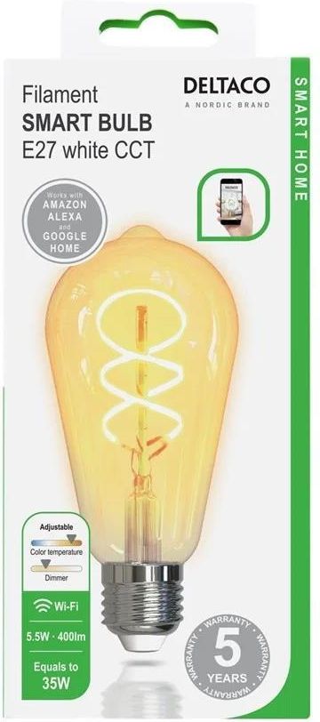 Deltaco Żarówka Światła Led Smart Home - Filament Light Bulb Shape ...
