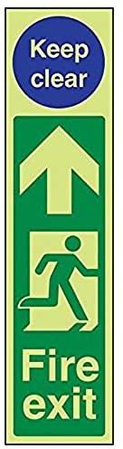 V Safety Vsafety 15007Ad G'Fire Exit Drzwi Plate Man Right/Keep Clear' Znak 75mm X 300mm (3 ...