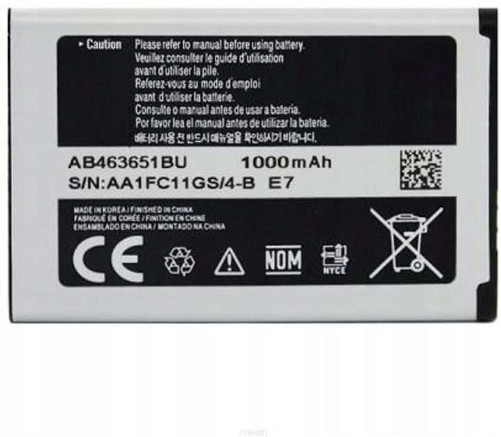 Bateria Premium Bateria Do Samsung Samsung S5610 AB463651BU - Opinie i ...
