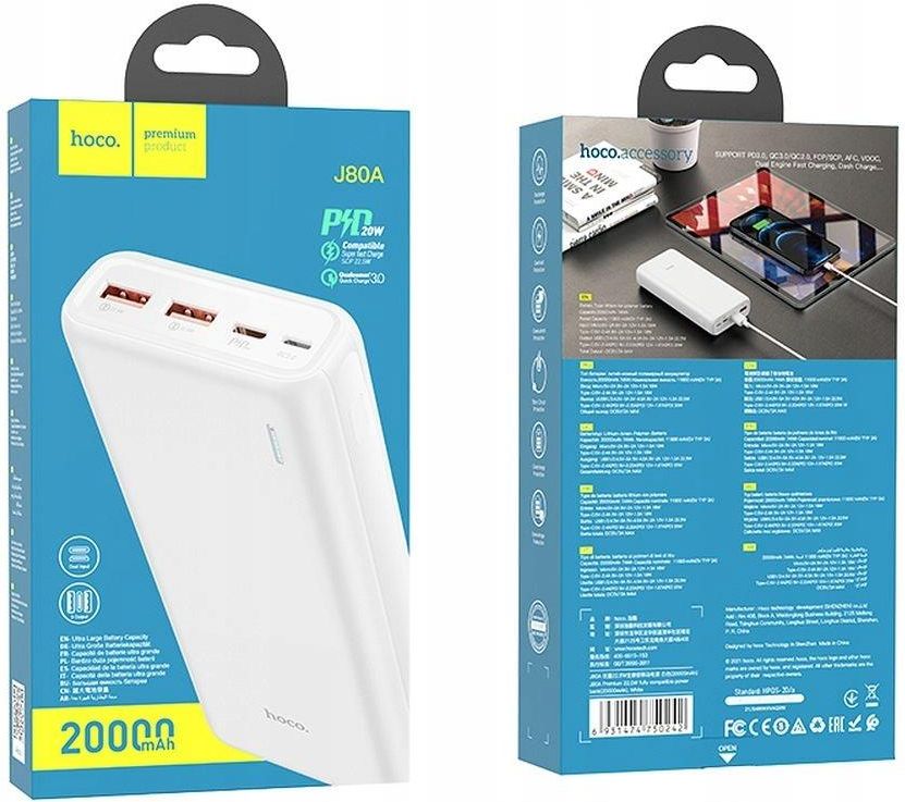 Powerbank Hoco Powerbank Power Bank 20000mAh 22,5W 3.0 Pd - Opinie i ...