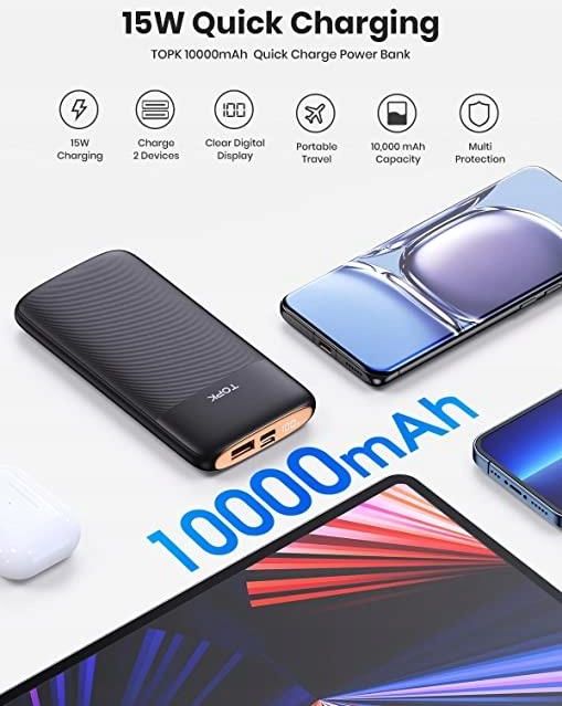 Powerbank Topk Powerbank 10000MAH 15W 3A Wyświetlacz Led - Opinie i ...
