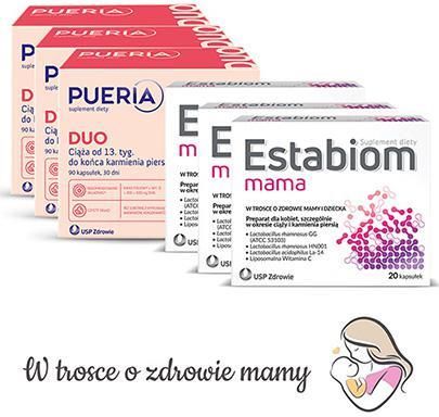 Usp Zdrowie Pueria Uno 3x60kaps. + Estabiom Mama (Probiotyk) 20kaps ...