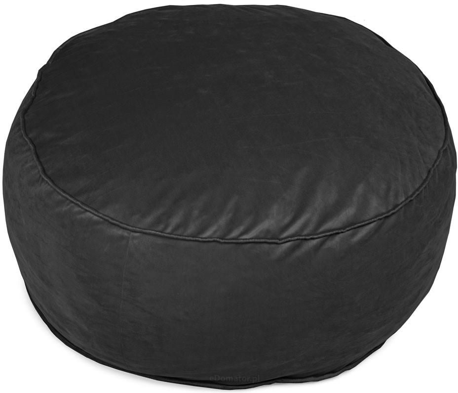 Edomator Duża Okrągła Welurowa Pufa 71X32 Czarny Salon Sypialnia Taras ...