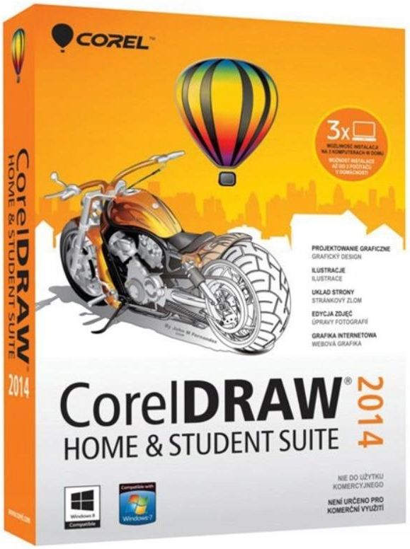 Corel CorelDRAW 2014 Home and Student 3 PC / licencja wieczysta BOX ...