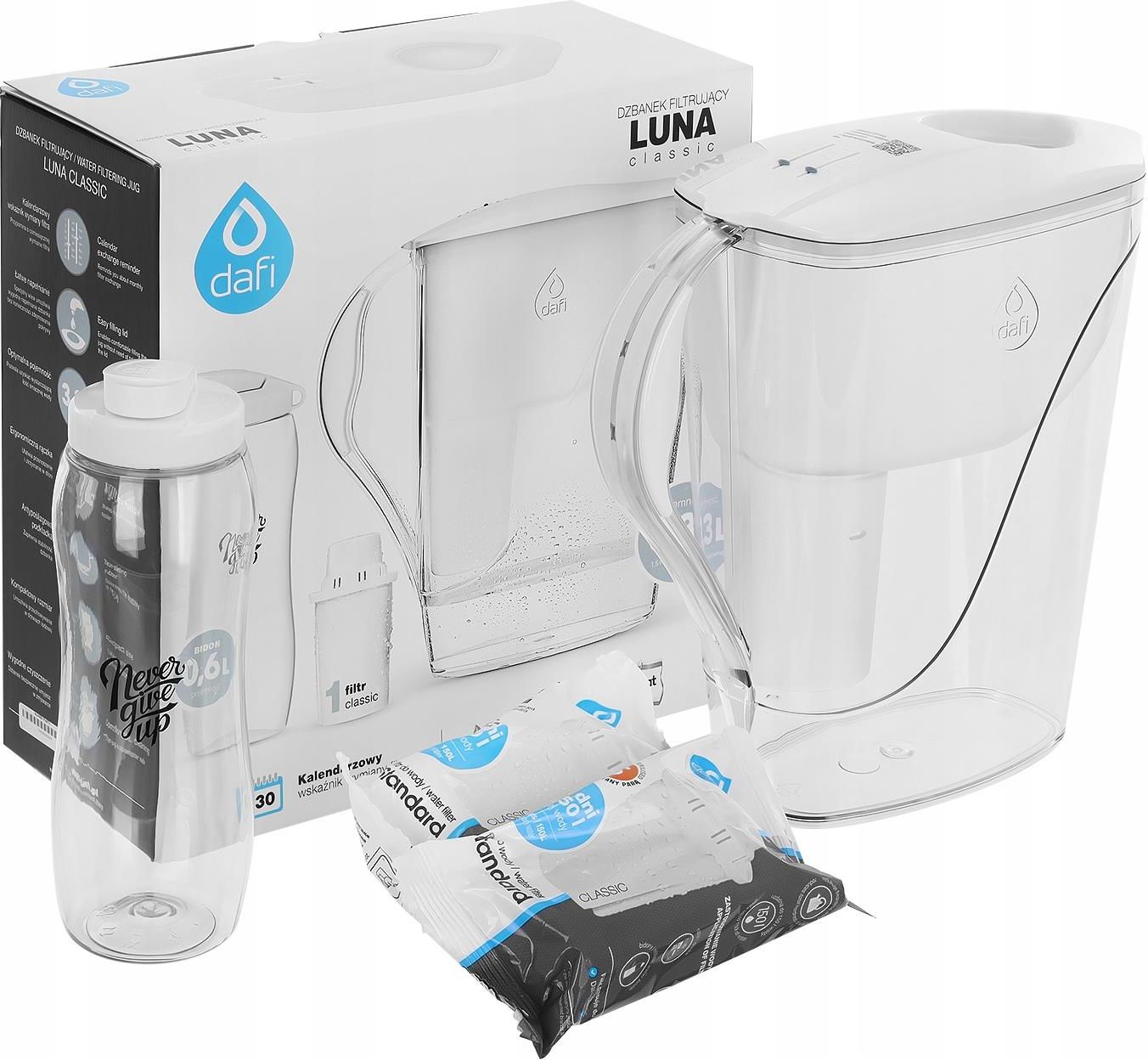 Dzbanek filtrujący Dafi Luna Classic 3,3L Biały + 2szt. Filtr Bidon ...