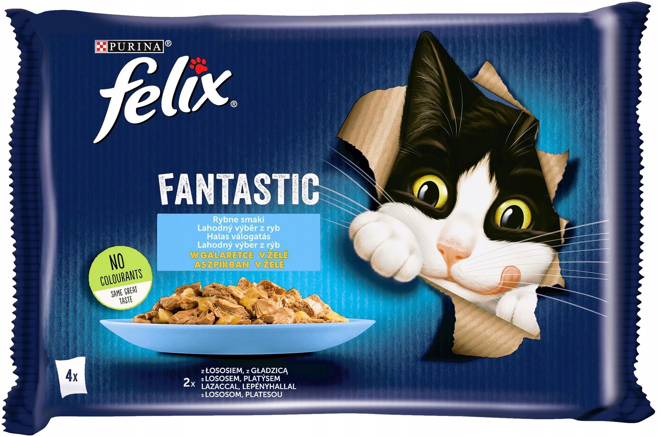 Karma Felix Fantastic Karma dla kotów rybne smaki w galaretce 16x85g ...