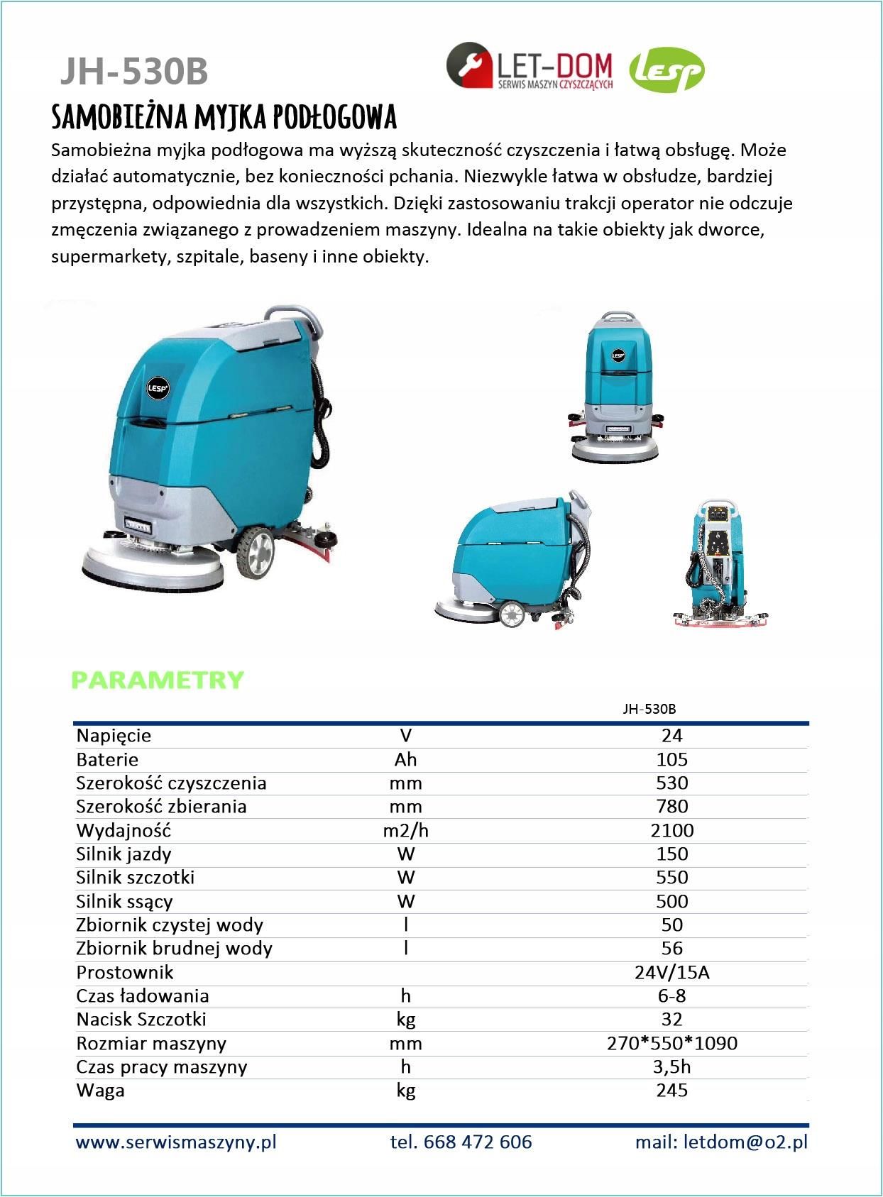 Lesp Szorowarka Maszyna Sprzątająca Czyszcząca Jh 530 (JH530) - ceny i ...