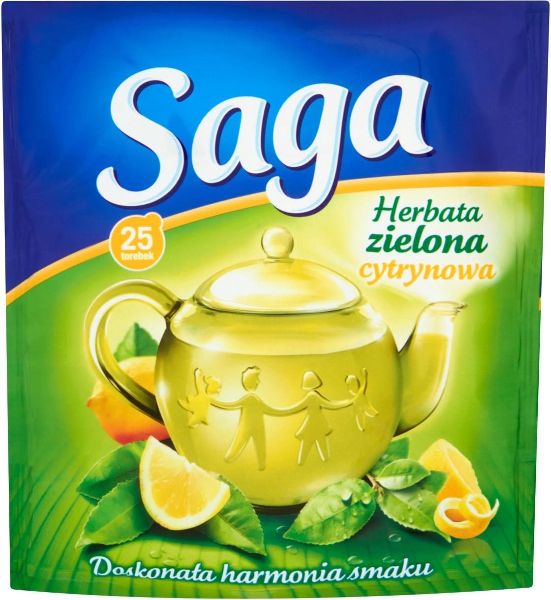 Herbata Saga herbata zielona cytrynowa 25x2g - Ceny i opinie - Ceneo.pl