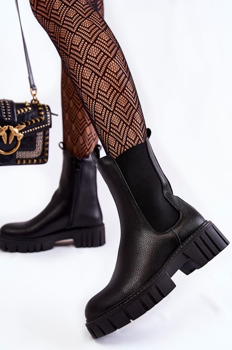 Skórzane Damskie Botki Na Platformie Czarne Bente rozmiar: 39 - Ceny i ...