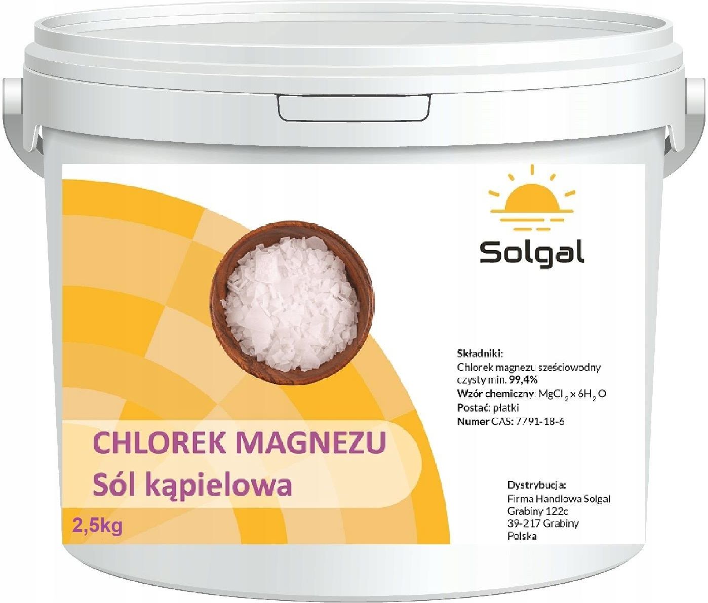 Sól do kąpieli Solgal Chlorek Magnezu Sól Kąpielowa Płatki 2,5 kg ...