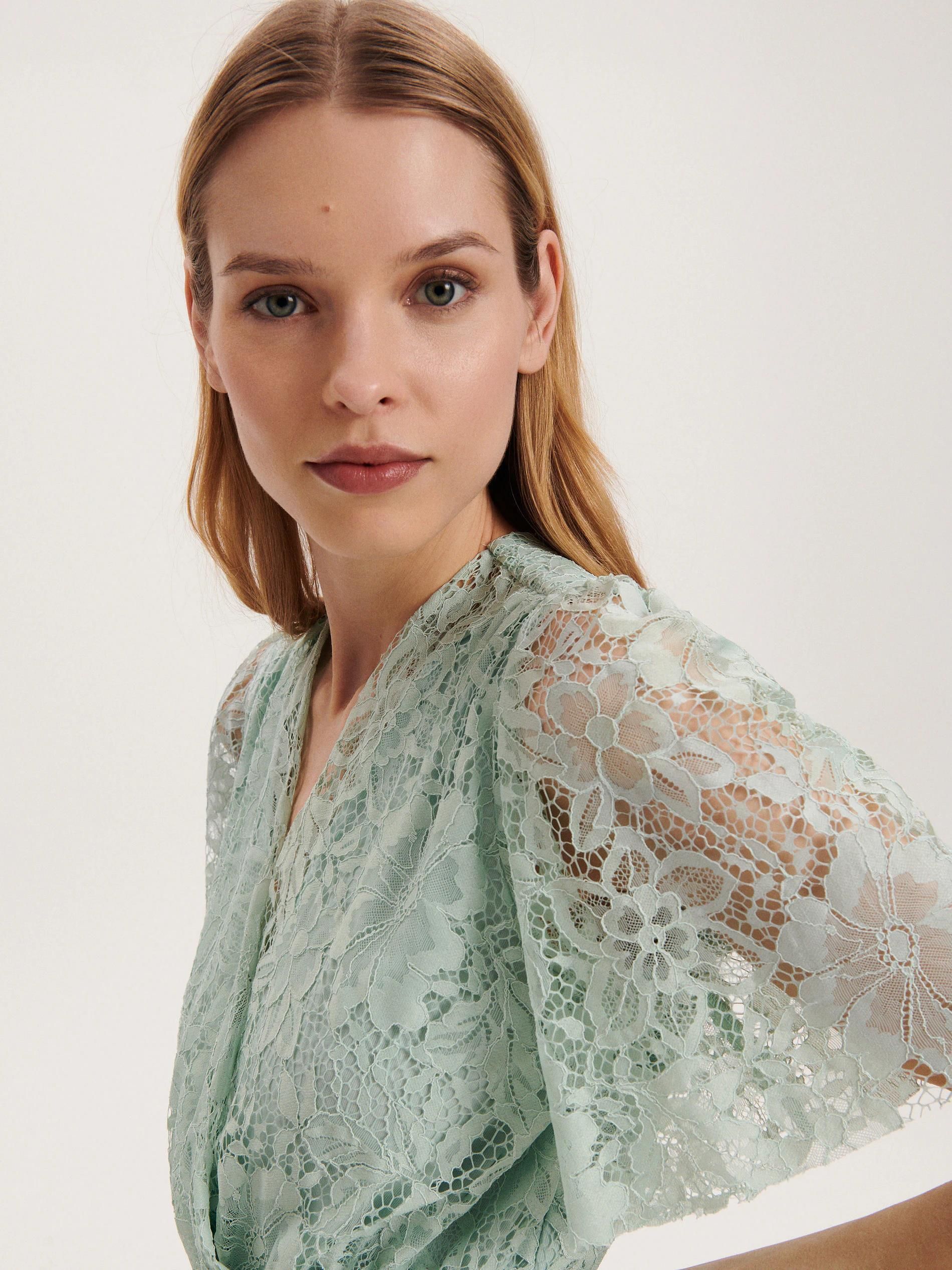 Reserved - Koronkowa sukienka - Turkusowy - Ceny i opinie - Ceneo.pl