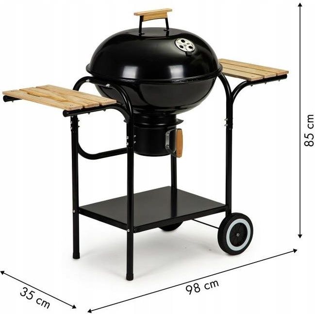 Grill Ogrodowy Węglowy Okrągły Pokrywa I Popielnik - Ceny i opinie ...