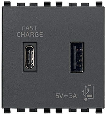 Vimar 20295.Ac Eikon Gniazdo Usb 5 V 3 A 1 Wyjście Typu I Typ C ...