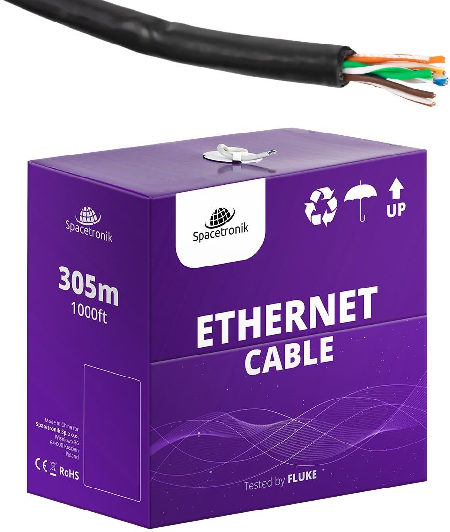 Spacetronik Skrętka Cat5E U/Utp Awg24 Cu Poe Pvc+Pe Fca 305M - Opinie i ...
