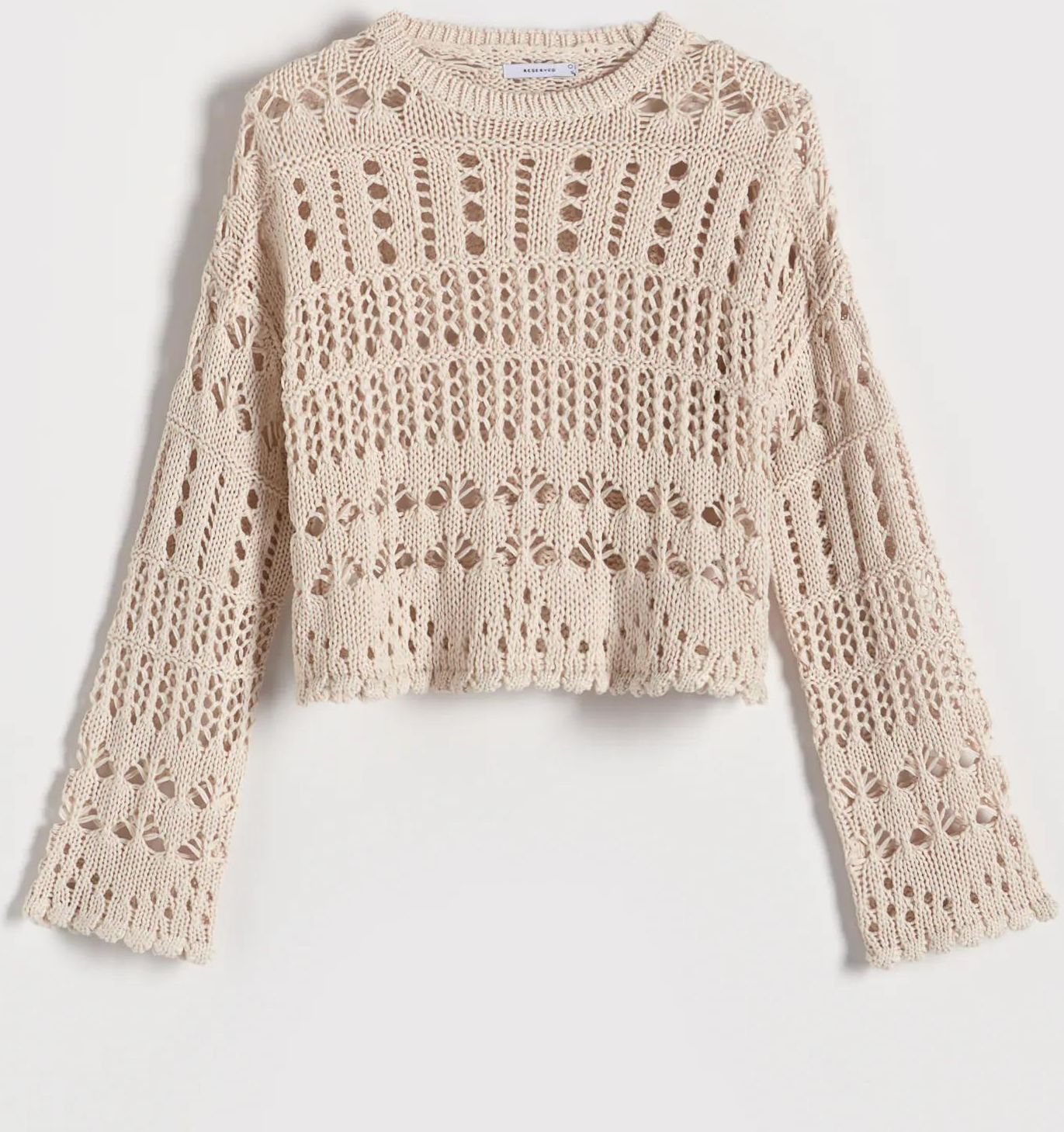 Reserved - Ażurowy sweter - Kremowy - Ceny i opinie - Ceneo.pl