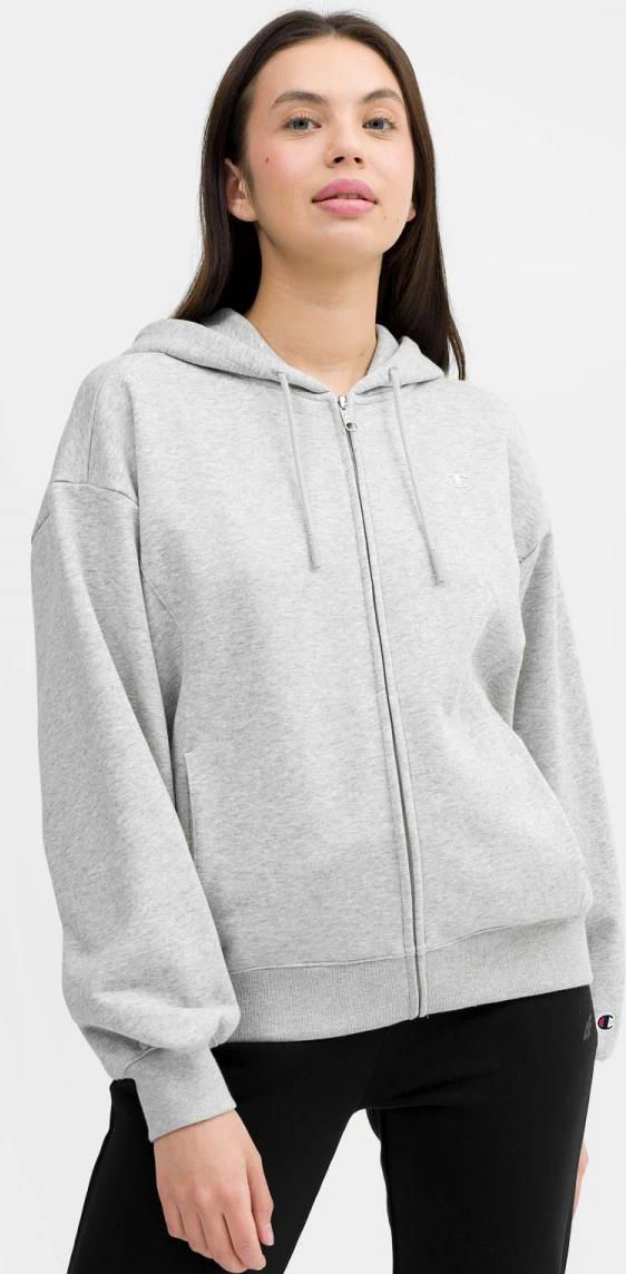 Damska bluza dresowa rozpinana z kapturem CHAMPION ROCHESTER Hooded Full Zip Sweatshirt - szara ...
