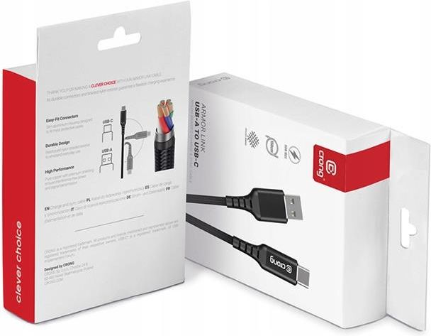 Crong Armor Link Kabel 60W 3A Usb-A Do Usb-C W O (CRGAL025USACBLK ...