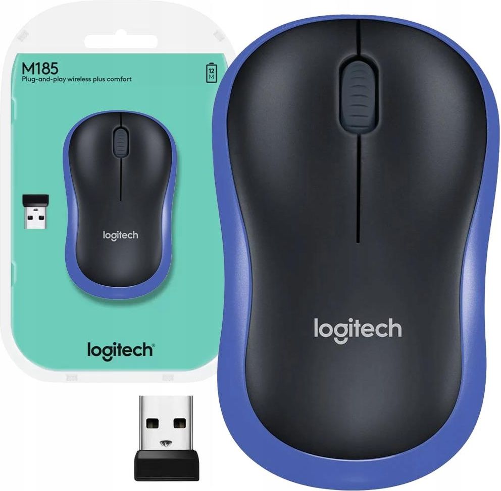 Mysz Logitech M185 Niebieska (910002235) - Opinie i ceny na Ceneo.pl