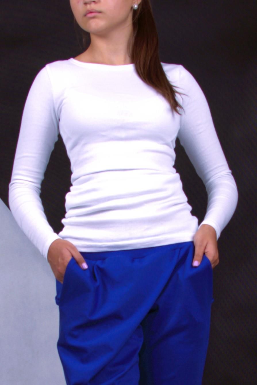 Bluzka bawelniana z długim rękawem biała S142 - Ceny i opinie - Ceneo.pl