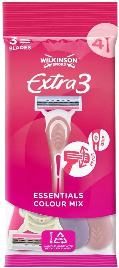 Wilkinson Women Extra3 Colour Jednorazowe Maszynki 4 szt. - Opinie i ...