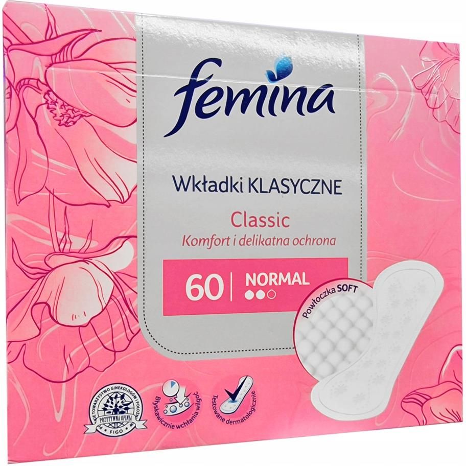 Femina Wkładki Classic Normal Klasyczne 60 szt. - Opinie i ceny na Ceneo.pl