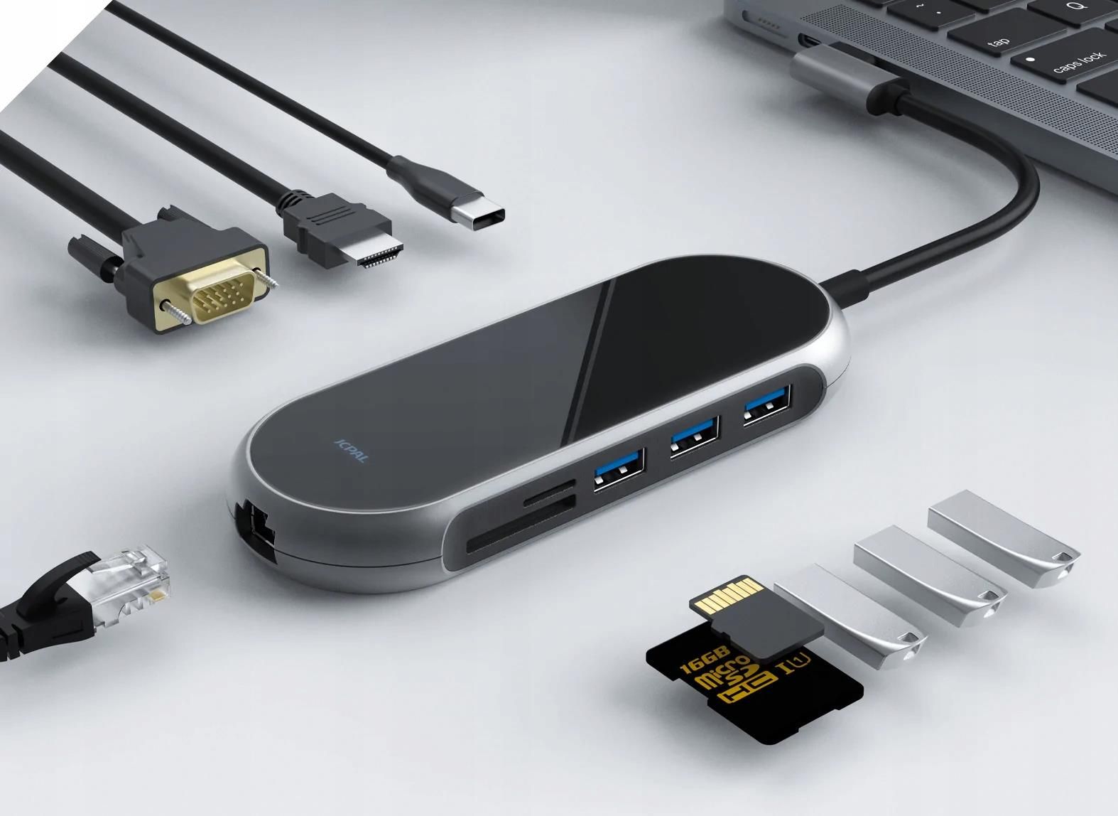 Hub USB Jcpal Koncentrator Adapter Onyx Usb-C 9-Port Hub (JCP6254 ...