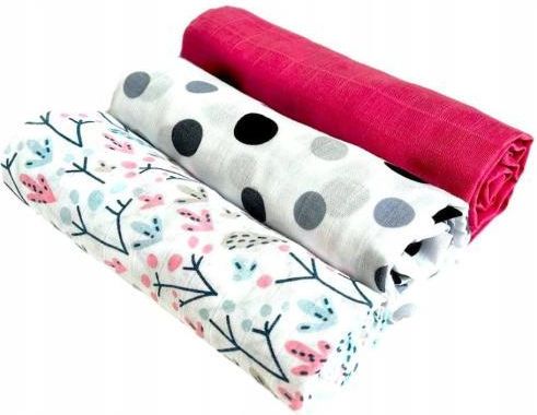 Czas Bobasa Pieluchy Pieluszki Muślinowe Premium 3szt 70x75cm Kalina ...