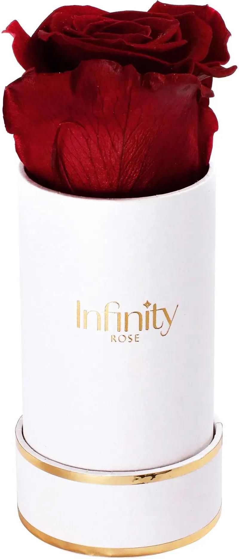 Czerwona Wieczna Róża Biały Mini Flower Box Infinity Rose Royal Red ...